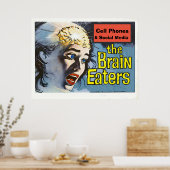 Vintage Style, Brain Eater, Social Media, edit tex Poster | Zazzle