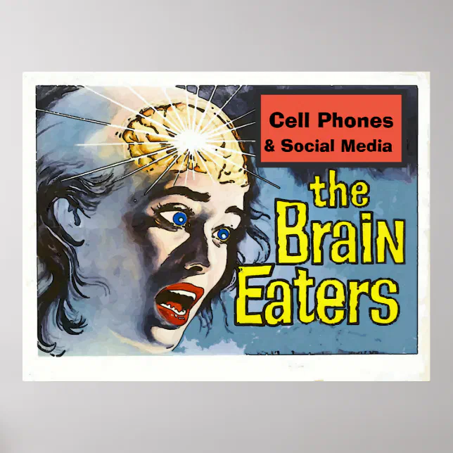 Vintage Style, Brain Eater, Social Media, edit tex Poster | Zazzle