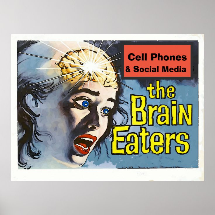 Vintage Style, Brain Eater, Social Media, edit tex Poster | Zazzle