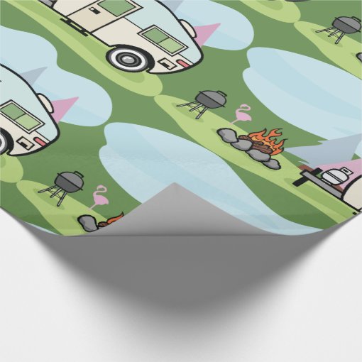 Vintage Style Camper Glossy Wrapping Paper | Zazzle