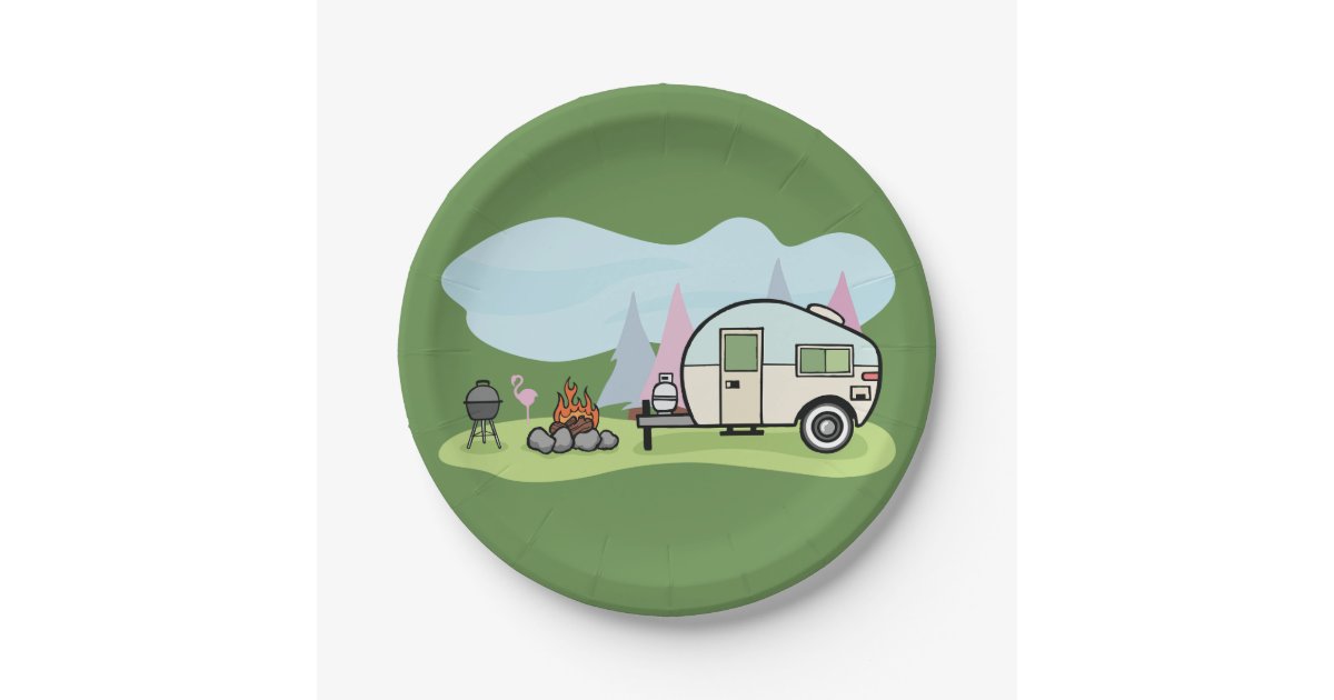 Vintage Style Camper Paper Plates | Zazzle