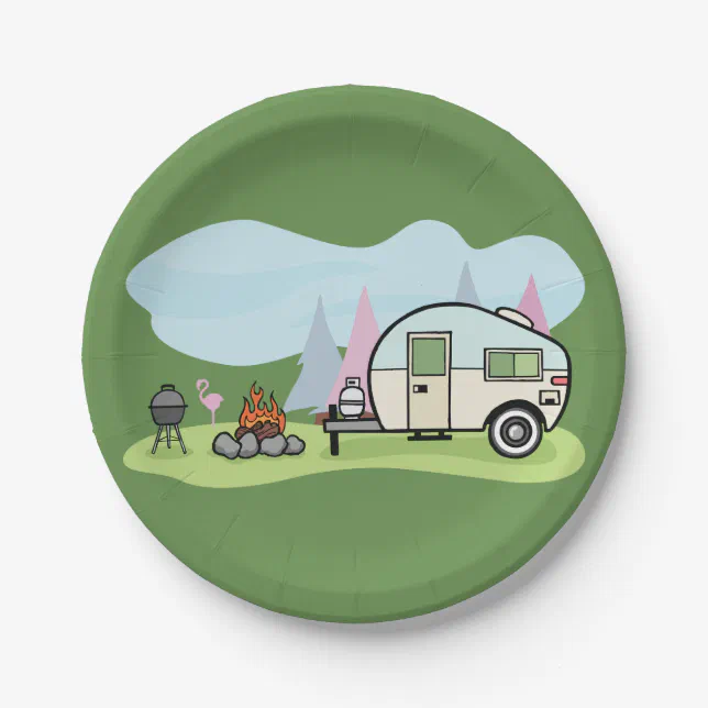 Vintage Style Camper Paper Plates | Zazzle