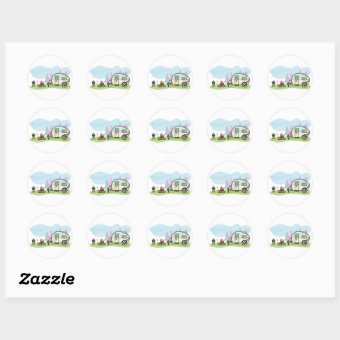 Vintage Style Camper Stickers | Zazzle