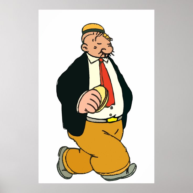 Vintage Style Cartoon Hamburger Man Poster Zazzle