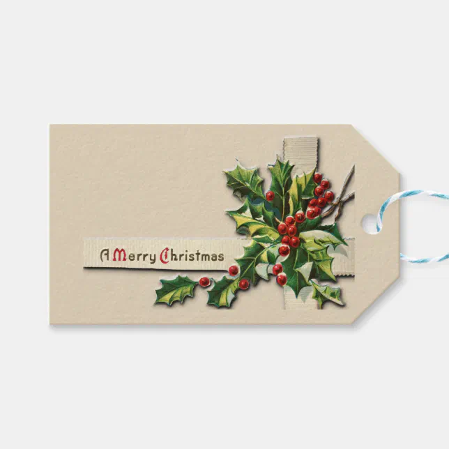 Vintage style christmas gift tags | Zazzle
