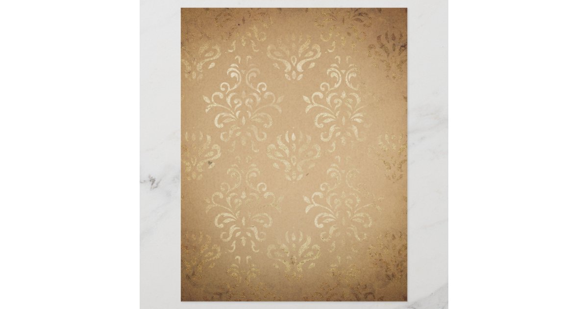 Vintage Style Damask Scrapbook Paper | Zazzle