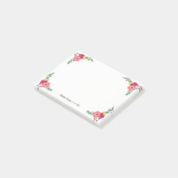 Vintage Style Floral Flower Sets Custom Wedding Post-it Notes | Zazzle