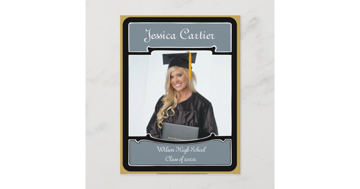 Vintage Style Graduation Photo Card | Zazzle