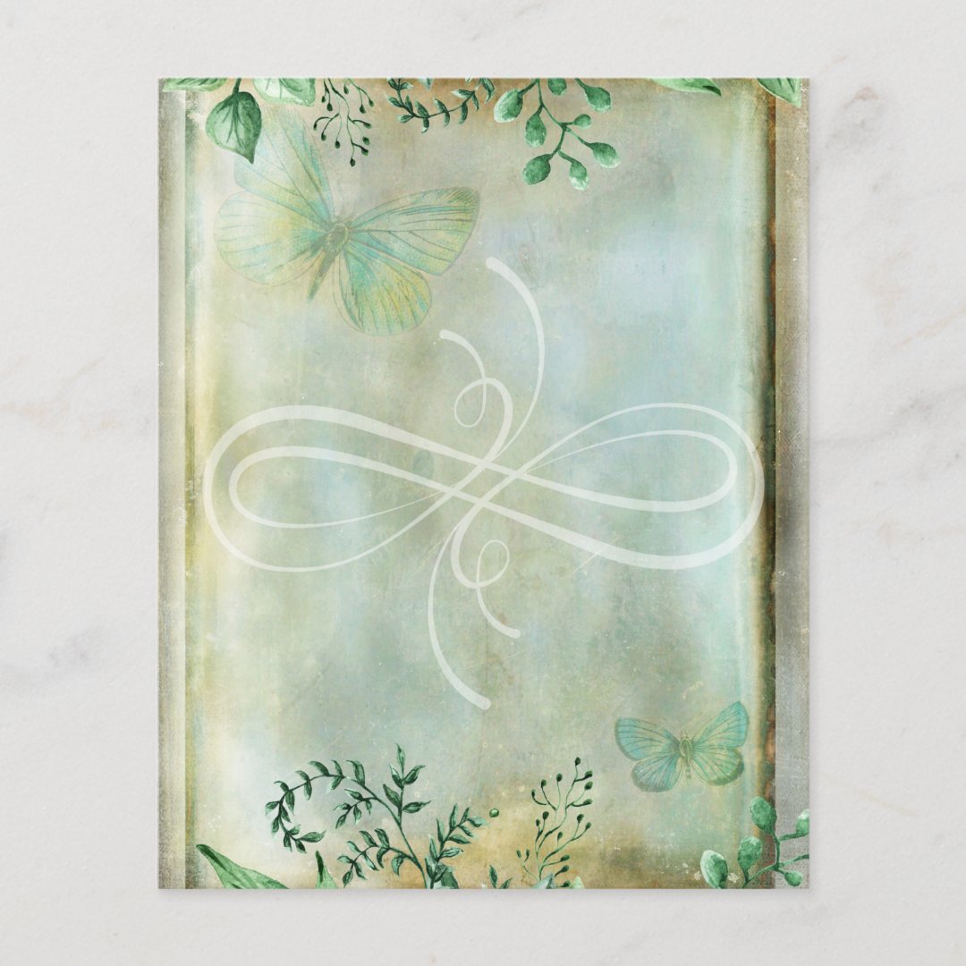Vintage Style Green Leaves Scrapbook Paper | Zazzle