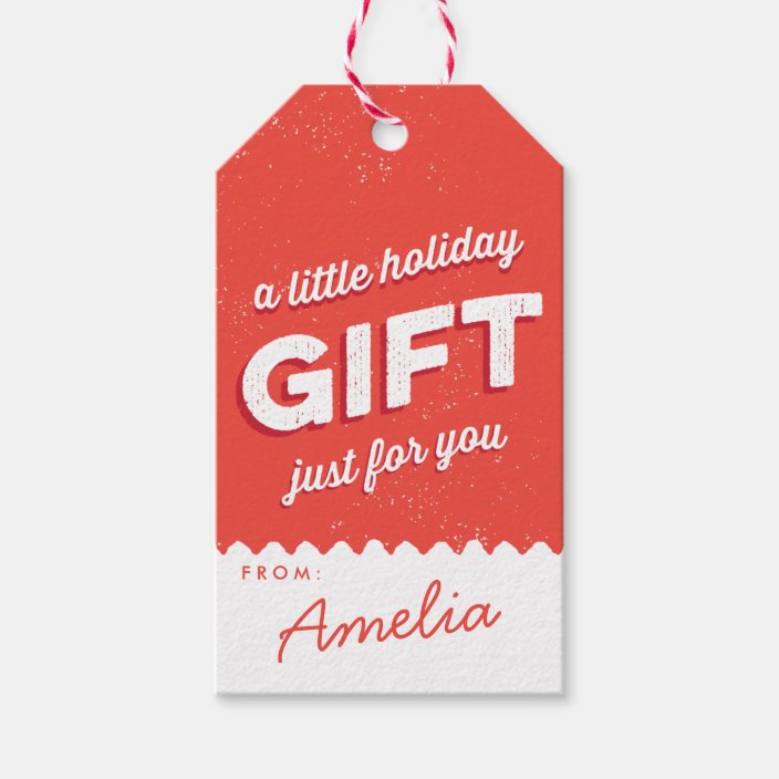 Vintage Style Holiday red and white Gift Tags | Zazzle.com