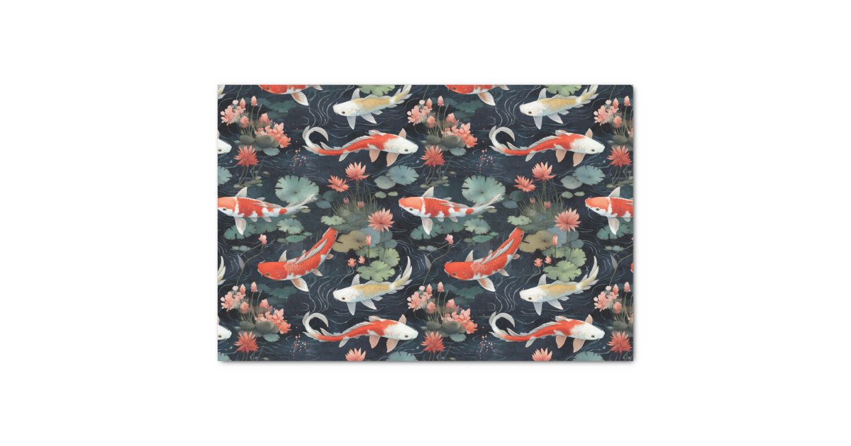 Vintage Style Koi Fish Decoupage Tissue Paper | Zazzle