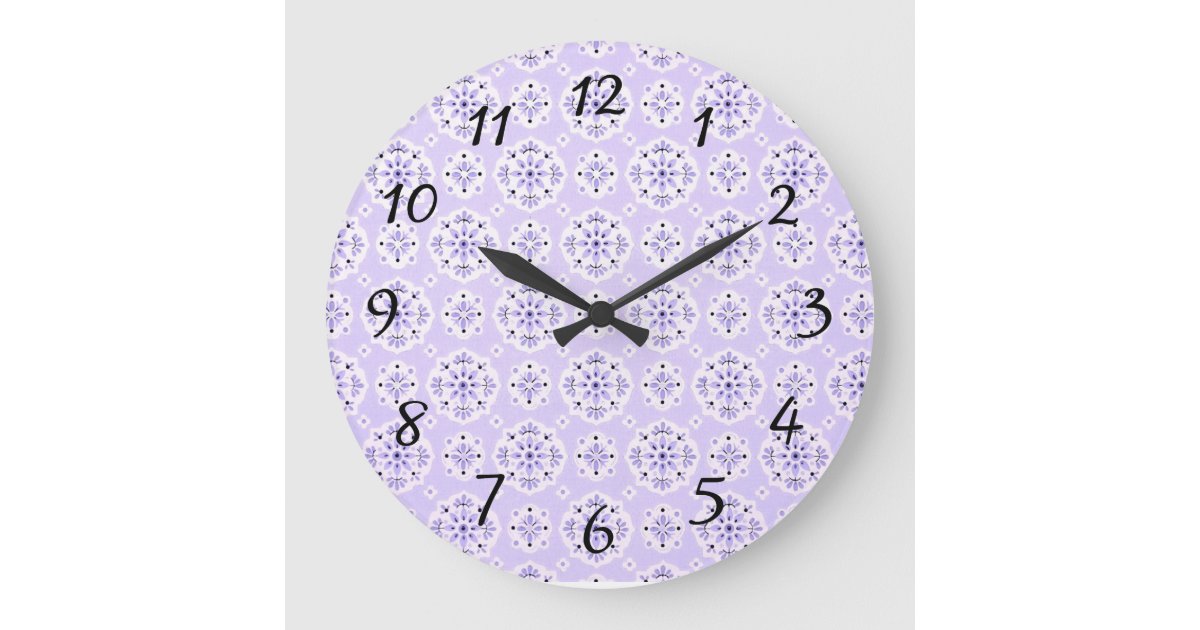 Vintage Style Lavender Purple Pastel Wall Clock | Zazzle