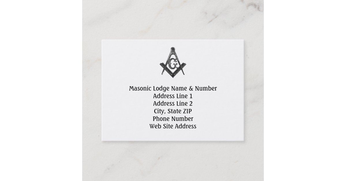 Vintage Style Masonic Lodge Business Card | Zazzle