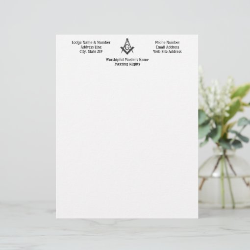Vintage Style Masonic Lodge Letterhead | Zazzle