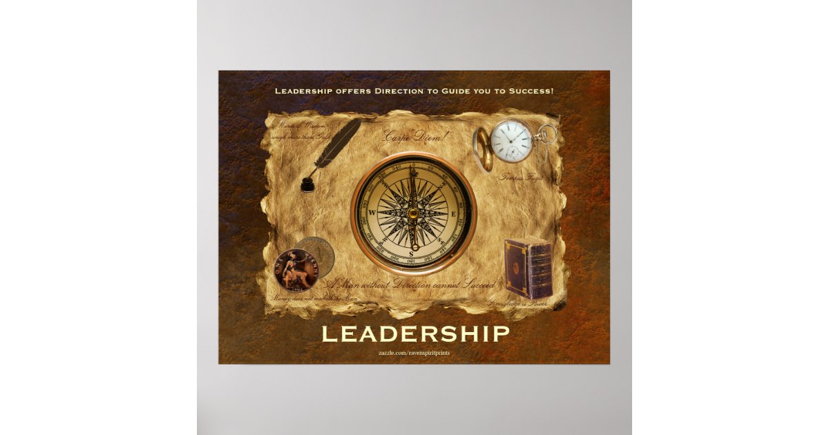 Vintage-style Motivational LEADERSHIP Poster | Zazzle