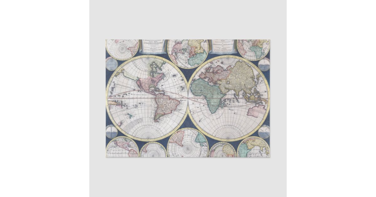 Vintage Style Multiple Colorful Globes Tissue Paper | Zazzle