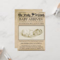 Vintage Style Newsletter Birth Announcement | Zazzle