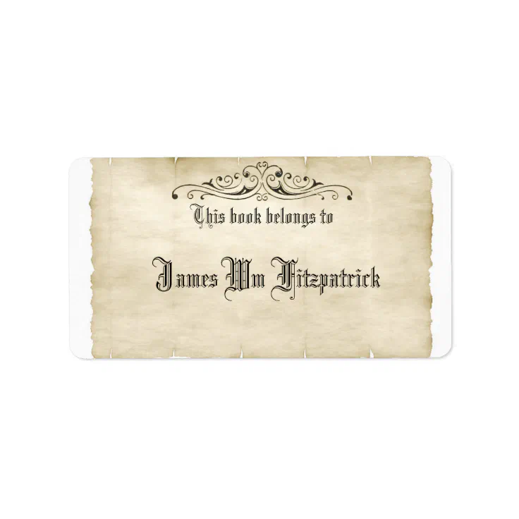 Vintage Style Old Parchment Add Your Name Label | Zazzle
