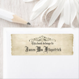Vintage Style Old Parchment with Name Book Label | Zazzle