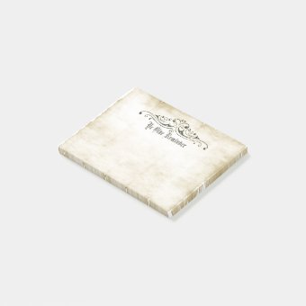 Vintage Style Old Parchment "Ye Olde Reminder" Post-it Notes | Zazzle