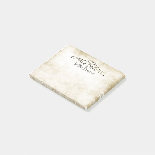 Vintage Style Old Parchment "Ye Olde Reminder" Post-it Notes | Zazzle