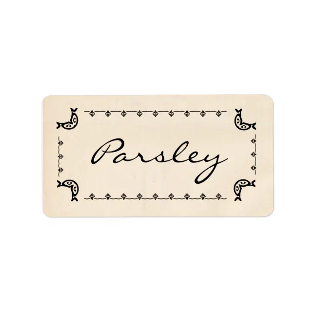 Vintage-Style Parsley Labels | Zazzle