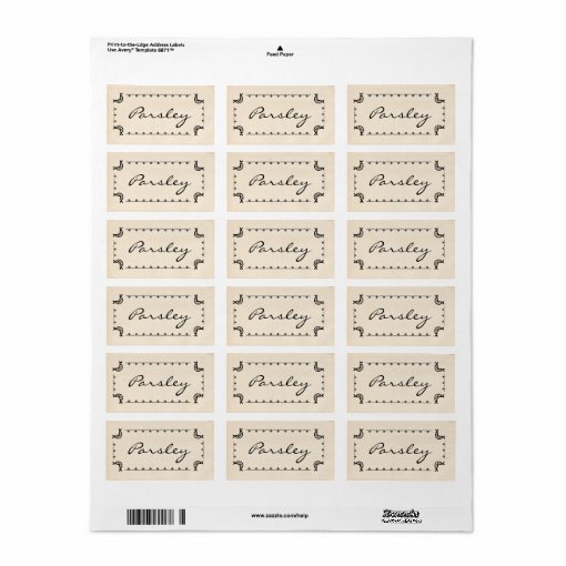 Vintage-Style Parsley Labels | Zazzle