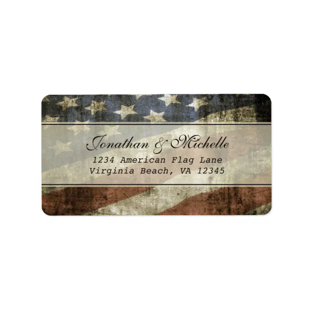 Vintage Style Patriotic American Flag Address Label | Zazzle