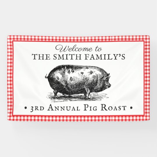 Vintage Style | Pig Roast Event Banner | Zazzle.com