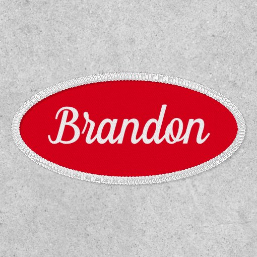 Vintage Style Red and White Name Patch | Zazzle