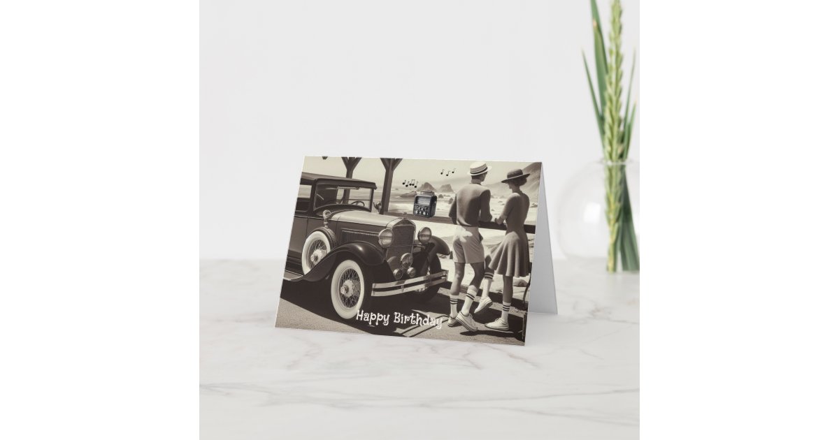 Vintage Style Road Trip Birthday Card | Zazzle