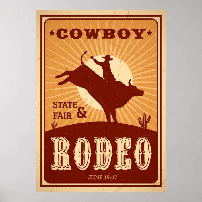 Vintage Style Rodeo Poster | Zazzle.com