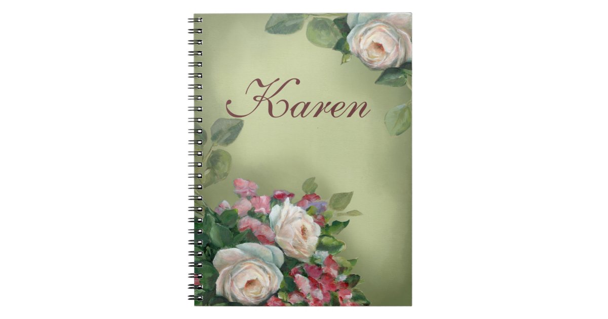 Vintage style Roses Notebook | Zazzle