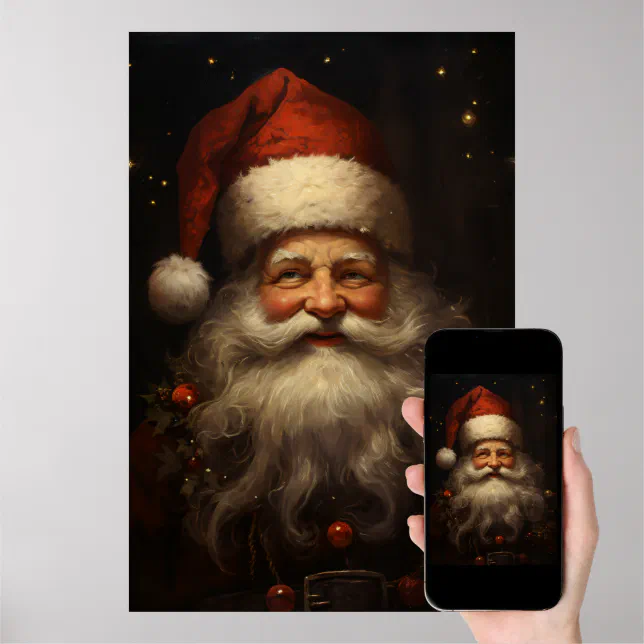 Vintage Style Santa Claus Poster | Zazzle