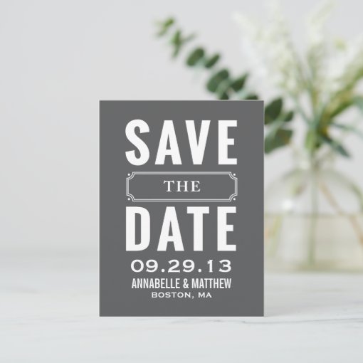 Vintage Style Save The Date Postcard | Zazzle