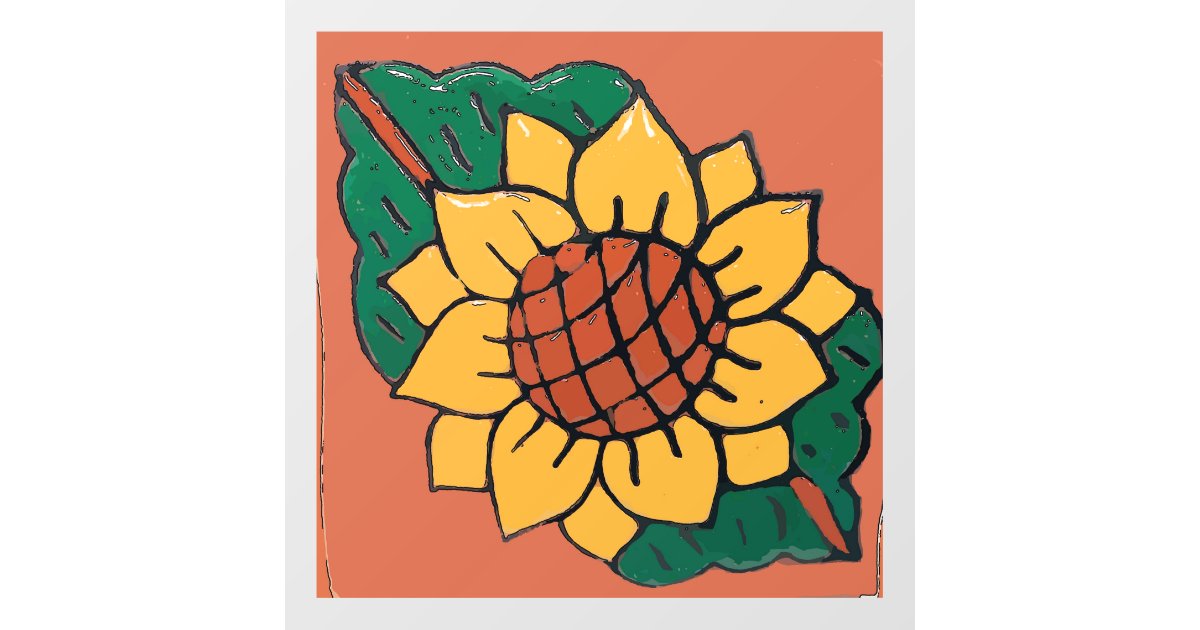 Vintage Style Spanish Sunflower Tile Floor Decals | Zazzle