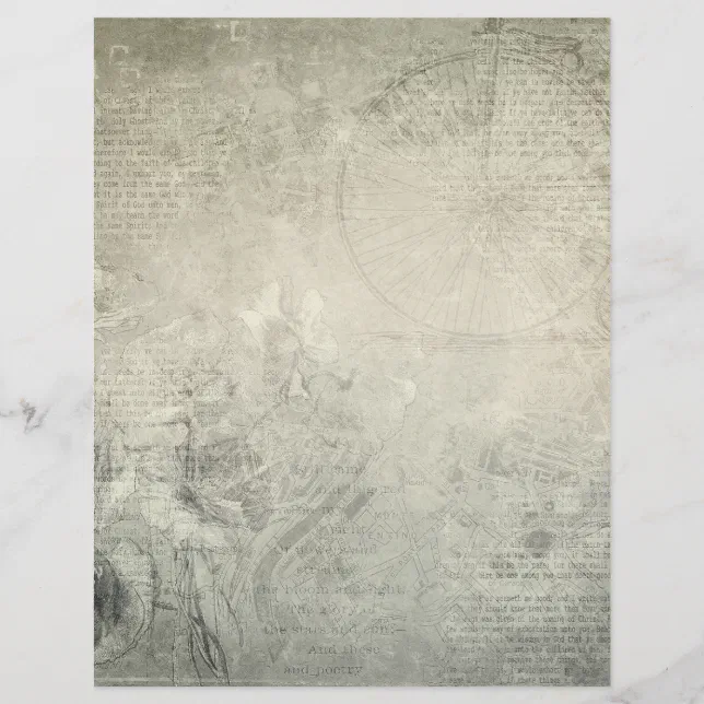 Vintage Style Stamped Book Page | Zazzle
