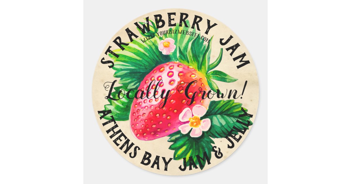 Vintage Style Strawberry Jam Product Label | Zazzle