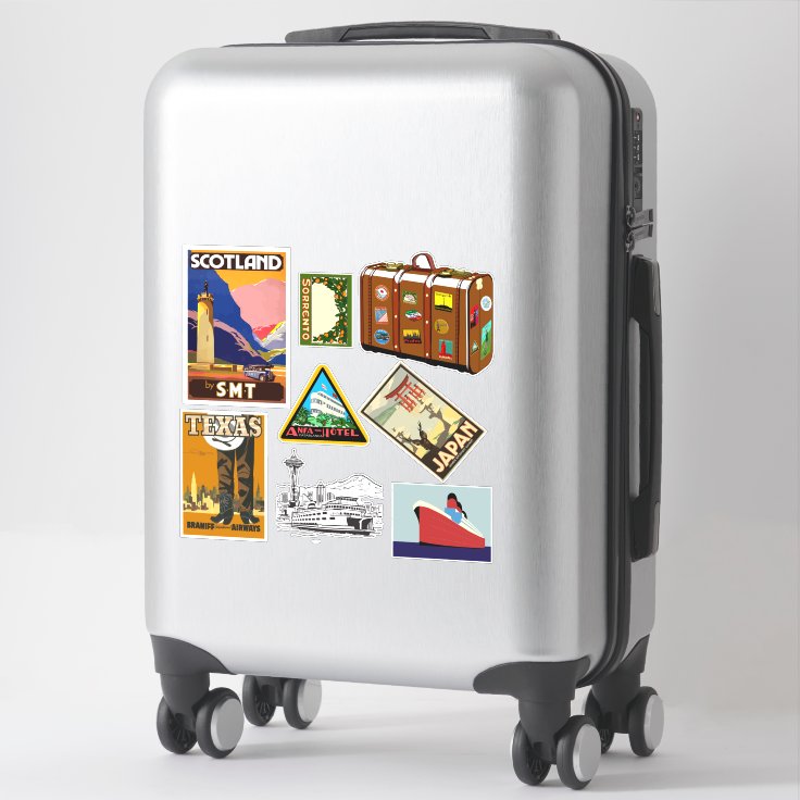 Vintage style Travel Stickers | Zazzle
