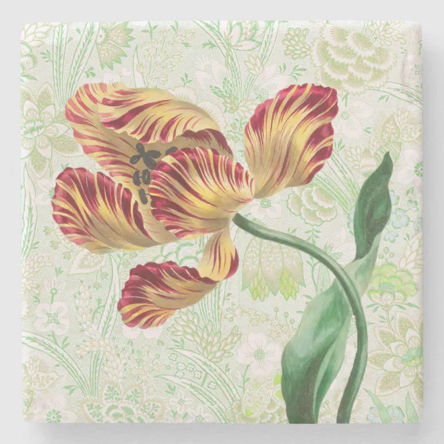 Vintage Style Tulip Spring Flower Coaster | Zazzle
