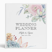 Vintage Succulent Floral Wedding Planner 3 Ring Binder | Zazzle