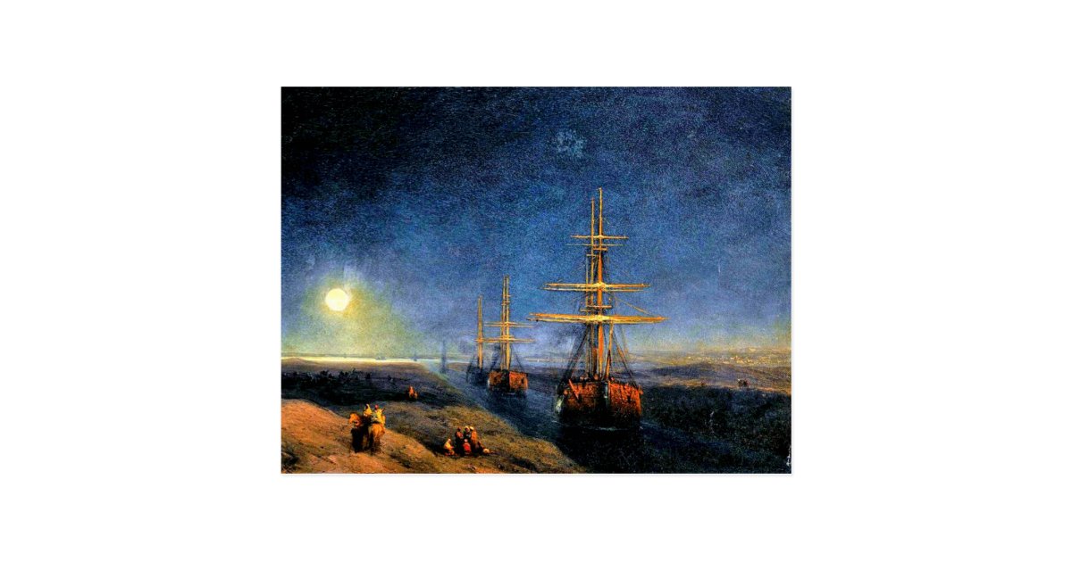Vintage Suez Canal by Ivan Aivazovsky Poster Postcard | Zazzle