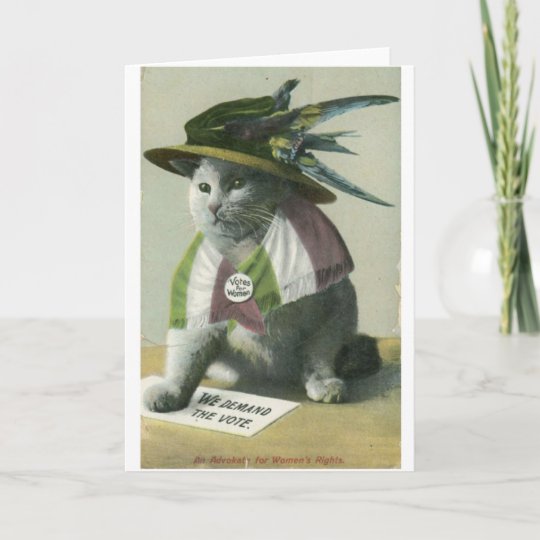 Vintage Suffragette Cat, Card | Zazzle.com