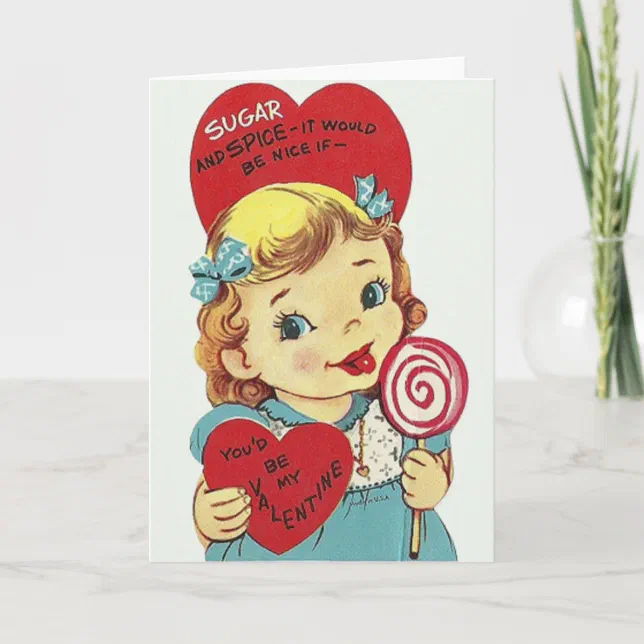 Vintage Sugar And Spice Valentine's Day Card | Zazzle