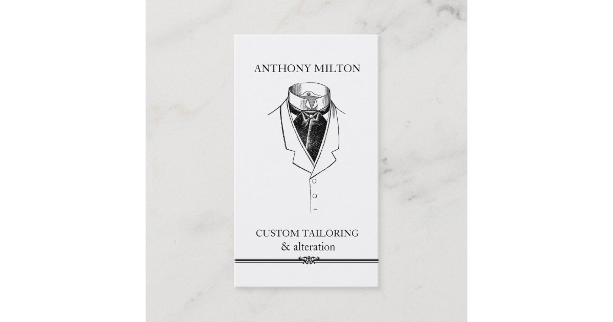 Vintage Suit/Simple Elegant Tailor Business Card | Zazzle