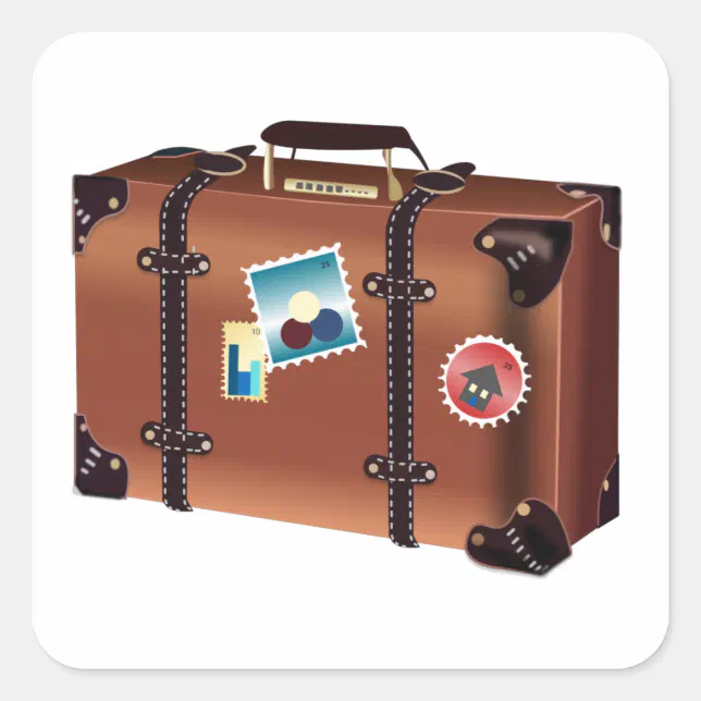 Vintage suitcase sticker | Zazzle
