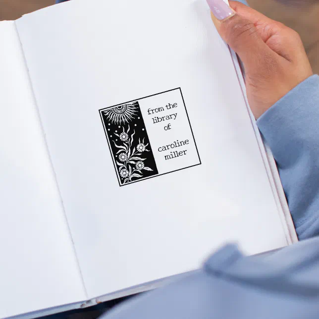 Vintage Sun and Flowers From the Library Of Rubber Stamp | Zazzle