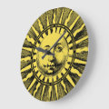 Vintage Sun Face Large Clock | Zazzle
