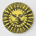 Vintage Sun Face Large Clock | Zazzle
