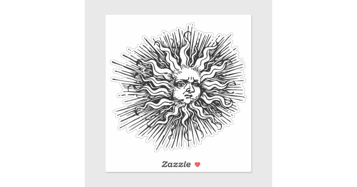 Vintage Sun Sticker | Zazzle